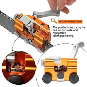 Chainsaw Chain Sharpening Jig - Chainsaw Sharpener Kit, Deluxe Chainsaw Sharpening, Suitable for All Kinds of Chain Saws and Electric Saws, for Lumberjack & Garden Worker（Golden）