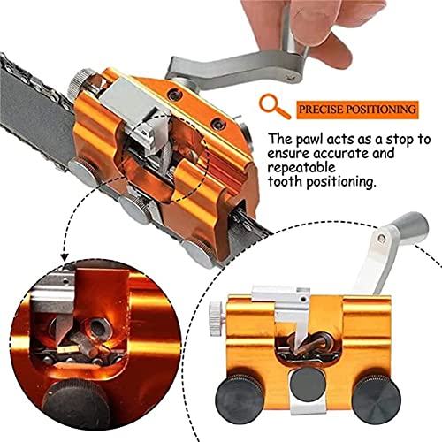 Chainsaw Chain Sharpening Jig - Chainsaw Sharpener Kit, Deluxe Chainsaw Sharpening, Suitable for All Kinds of Chain Saws and Electric Saws, for Lumberjack & Garden Worker（Golden）