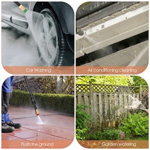 ENJOETY 20V Cordless Pressure Washer, 435PSI Portable Car Cleaner3.0Ah Li-Ion Battery, Two Professional Nozzles, Hose, Fast Charger and Foam Pot, Used for Car and Ground Washing, Garden Watering