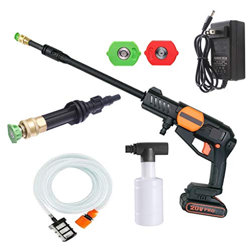 20V Battery Powered 350 PSI Max Cordless Power Cleaner Kit with 2.0 Ah Battery and Charger Portable Pressure Car Washer Garden Watering Tool Kit