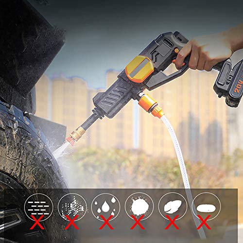 20V Battery Powered 350 PSI Max Cordless Power Cleaner Kit with 2.0 Ah Battery and Charger Portable Pressure Car Washer Garden Watering Tool Kit