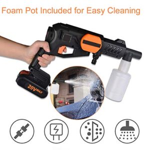 20V Battery Powered 350 PSI Max Cordless Power Cleaner Kit with 2.0 Ah Battery and Charger Portable Pressure Car Washer Garden Watering Tool Kit