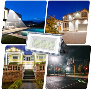 YIBEYYDS LED Flood Light 100W, 10000ML 7000K Super Bright Led Stadium Lights, Led Stadium Flood Lights Adjustable Lighting Angle, IP67 Waterproof LED Flood Light Outdoor for Garden,Lawn,Yard,Stadium