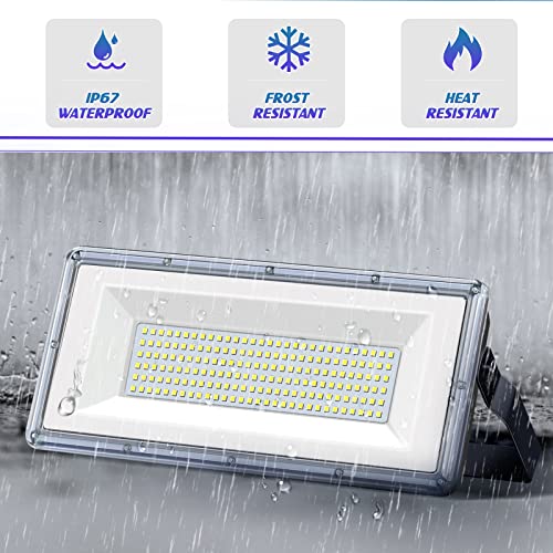 YIBEYYDS LED Flood Light 100W, 10000ML 7000K Super Bright Led Stadium Lights, Led Stadium Flood Lights Adjustable Lighting Angle, IP67 Waterproof LED Flood Light Outdoor for Garden,Lawn,Yard,Stadium