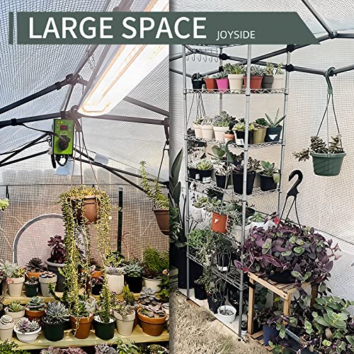 MeetLeisure Walk-in Greenhouse 8.5 Ft x 7 Ft Pop-up Outdoor Green House Plant Gardening Canopy, Roll-up Zipper Entry Doors and 3 Large Roll-Up Side Windows with Garden Hand Shovel(Medium, White)