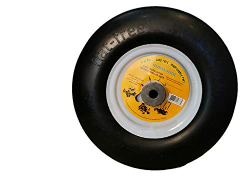 New 11x4.00-5 Flat Free Smooth Tire w/Steel Wheel for Zero Turn Lawn Mower Garden Tractor -hub Length 3"-5" - Bore ID 5/8" 114005 (2)