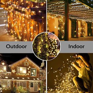 Decorative String lights FULLBELL 72.2 Feet 200 LED Fairy Lights 5V USB Powered Supply with Multi Lighting Modes Controller for Chirstmas, Party, Wedding, Outdoor Garden and Kid's Bedroom (Warm White)