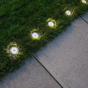 Aogist 4 Packs Solar Ground Lights,8 LED Garden Lights Patio Disk Lights In-Ground Outdoor Landscape Lighting for Lawn Patio Pathway Yard Deck Walkway