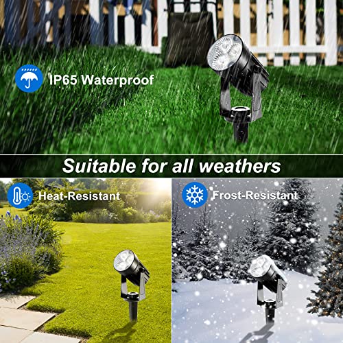 CREPOW Solar Spot Lights Outdoor, Solar Landscape Spotlights IP65 Waterproof 9.8ft Cable, Auto On/Off Outdoor Wall Lights for Garden Yard Driveway Porch Walkway Pool 6000K White 2 Pack