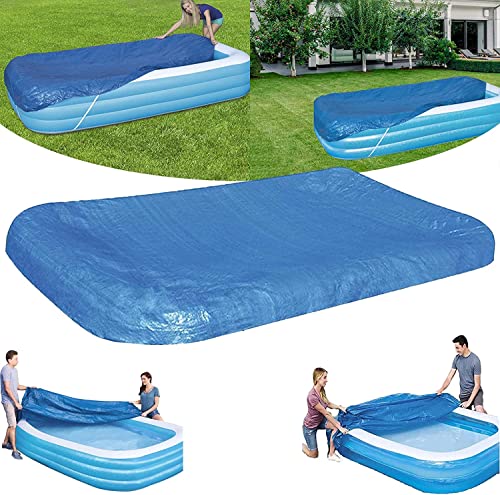 Rectangle Pool Cover, Easy Set Up Rectangle Inflatable Swimming Pool Cover Dustproof Pools Protector, Fits 102 in x 67 in Frame Pool and Solar Pool Cover for Garden Outdoor Pools Cover(8.5ft X 5.6ft)