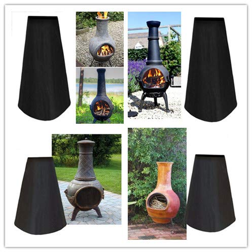 ODOMY Fire Pit Cover Chiminea Cover 28DIAMETER x 40H Patio Outdoor Waterproof Chimney Fire Pit Fountain Protective Garden Heater UV Cover Year Around Protection