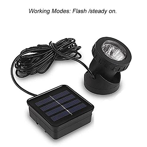 AVEKI Solar LED Landscape Spotlight,Waterproof 6 LEDs Pond Light Underwater Light Adjustable Lighting Angle,Security Lighting Dark Sensing Auto On/Off for Outdoor Garden Courtyard Lawn Fish Tank Pool