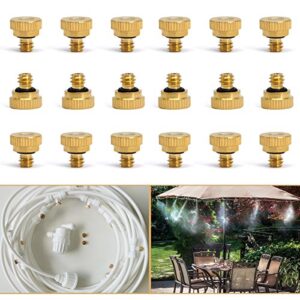 Aootech Brass Misting Nozzles for Outdoor Cooling System 22 pcs,0.012" Orifice (0.3 mm) 10/24 UNC