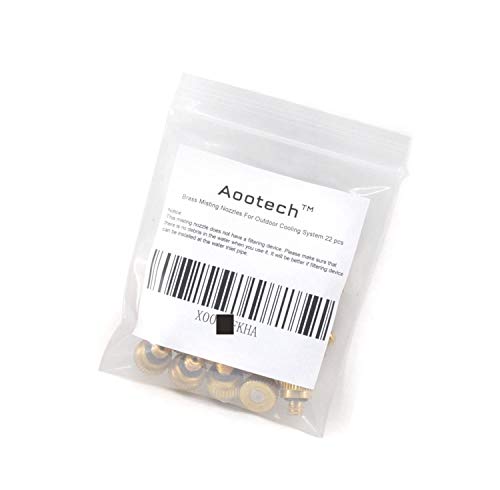 Aootech Brass Misting Nozzles for Outdoor Cooling System 22 pcs,0.012" Orifice (0.3 mm) 10/24 UNC