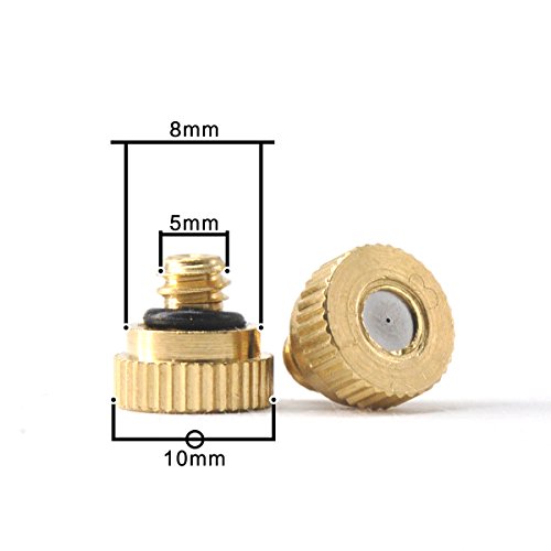 Aootech Brass Misting Nozzles for Outdoor Cooling System 22 pcs,0.012" Orifice (0.3 mm) 10/24 UNC