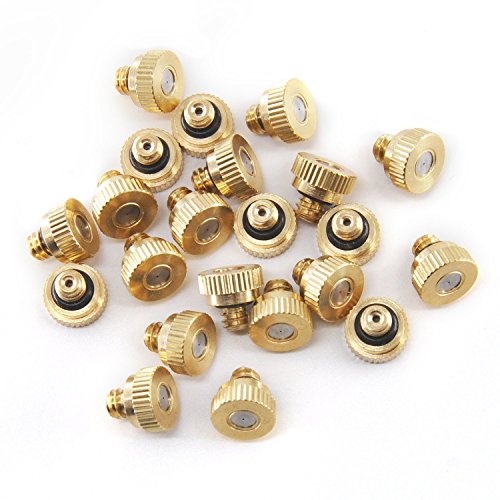 Aootech Brass Misting Nozzles for Outdoor Cooling System 22 pcs,0.012" Orifice (0.3 mm) 10/24 UNC