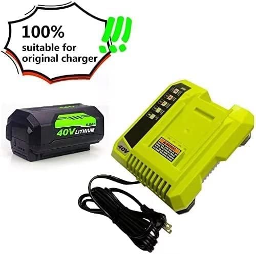 6000mAh Lithium OP40601 Battery Replacement for Ryobi 40V Battery OP4050A OP4040 OP4030 OP4026A OP40201 ZROP4026 Compatible with Ryobi Battery 40 Volt Cordless Power Tool RY40180 RY40200 RY40204