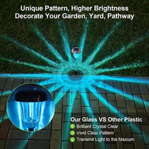 Solar Pathway Lights 6 Pack - Glass Steel Color Changing Solar Lights Outdoor, Bright Waterproof Landscape Lights,LED Outside Solar Powered Garden Lights for Yard Walkway Lawn Path Patio, Auto On/Off