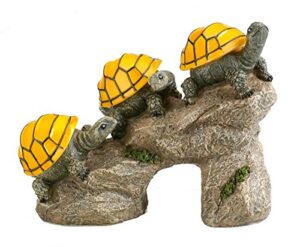 bo-toys solar powered turtles on log outdoor accent lighting led garden light decor