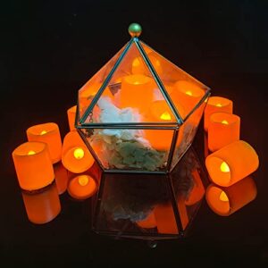 24 Pack Halloween Flameless LED Votive Candles Tea Lights Candles Battery Operated Flickering Orange Tealights for Wedding Valentine's Day Christmas Party Garden Decoration