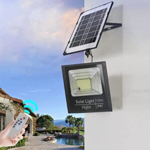 Solar Lights Outdoor 103 LED 2000 Lumens Solar Flood Light, with Remote Control Timer for Garage, Garden, Yard, Patio and Porch