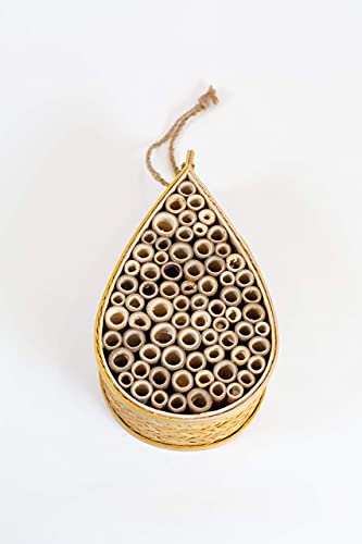 SunVara Mason Bee House for Pollinating Bees Wild Pollinator Mason Bee Brick Tubes Habitat Garden Supplies Bee Boxes Hanging Bee Box Hotel (1)