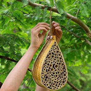 SunVara Mason Bee House for Pollinating Bees Wild Pollinator Mason Bee Brick Tubes Habitat Garden Supplies Bee Boxes Hanging Bee Box Hotel (1)