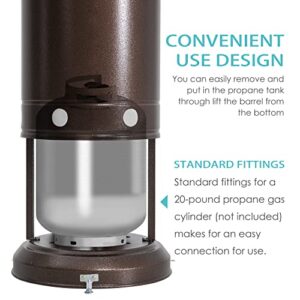 Nuu Garden 46000 BTU Outdoor Propane Gas Heater, Stainless Steel Outdoor Heater with Waterproof Heater Cover and Wheels, Propane Heater, CSA Certification for Patio, Parties, Garden, Brown