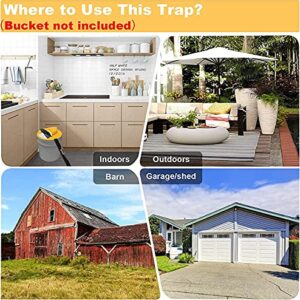 Mouse Trap Bucket, Auto-Reset Flip and Sliding Bucket Lid Mousetrap, Humanized Mousetrap, Mousetrap for Indoor Outdoor Garage Patio Coop, Compatible with 5 Gallon Buckets (2 Pack)