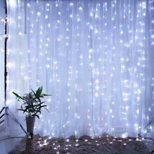 image curtain lights 9.8×6.6 feet 224 led string lights fairy string lights for wedding party home garden indoor outdoor wall backdrops decorations waterproof ul safety standard white