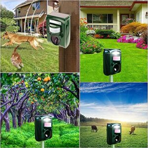 2023 Solar Ultrasonic in Repellent Defender Rat, Squirrel, Deer, Raccoon, Skunk, Rabbit, Mole, Dog, Cat, Waterproof with Motion Detector