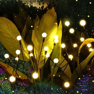 ccdobbs solar garden lights, 6led solar outdoor lights, starburst swaying light, waterproof path lights yard patio pathway decoration landscape valentines day decor, warm(4 pack)