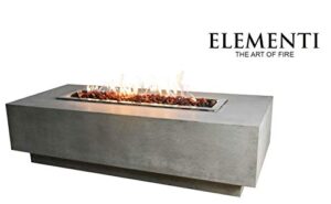 elementi granville fire table cast concrete natural gas fire table, outdoor fire pit fire table/patio furniture, 45, btu auto-ignition, stainless steel burner, lava rock included