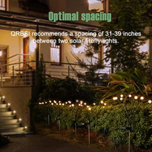 QRBSI 2 Pack Solar Powered Firefly Lights, Solar Garden Lights - Swaying & Waterproof Outdoor Garden Decorations - High Flexibility & Heavy Bulb Base - Perfect for Pathways, Patios, and Landscapes