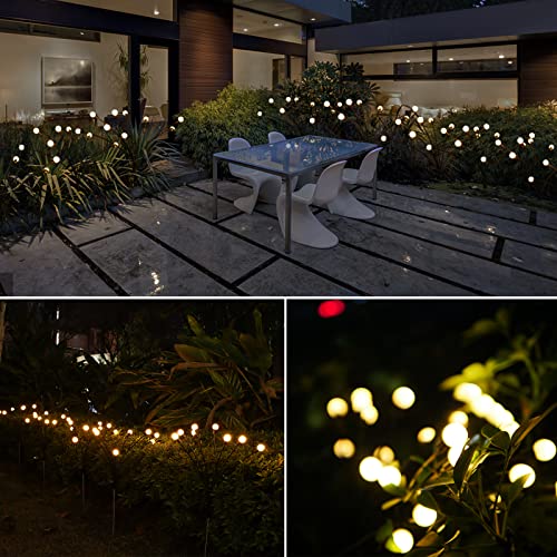 QRBSI 2 Pack Solar Powered Firefly Lights, Solar Garden Lights - Swaying & Waterproof Outdoor Garden Decorations - High Flexibility & Heavy Bulb Base - Perfect for Pathways, Patios, and Landscapes