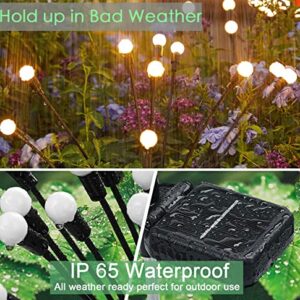 QRBSI 2 Pack Solar Powered Firefly Lights, Solar Garden Lights - Swaying & Waterproof Outdoor Garden Decorations - High Flexibility & Heavy Bulb Base - Perfect for Pathways, Patios, and Landscapes