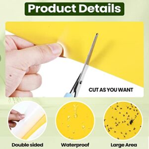 300 Sheets Fruit Fly Trap Yellow Sticky Gnat Traps Double Sided Gnat Traps Fruit Fly Killer with 300 Pcs Twist Ties 100 Pcs Wooden Sticks for House Indoor Outdoor Plants