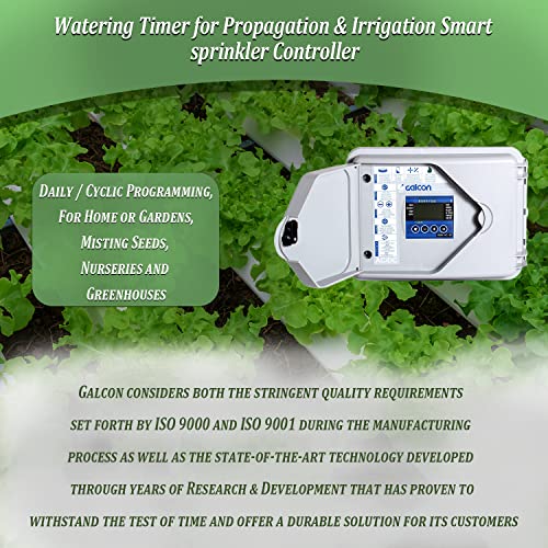 Galcon 8054S AC-4S Watering Timer Propagation & Irrigation Smart sprinkler Controller for Indoor & Outdoor with Daily / Cyclic Programming, Home or Gardens, Misting Seeds, Nurseries and Greenhouses