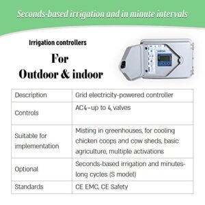 Galcon 8054S AC-4S Watering Timer Propagation & Irrigation Smart sprinkler Controller for Indoor & Outdoor with Daily / Cyclic Programming, Home or Gardens, Misting Seeds, Nurseries and Greenhouses