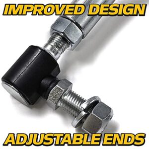 HD Switch - Improved Adjustable LH/RH Steering Drag Link Set Replaces 21546337 & 21546338 for Ariens Lawn and Garden Tractors - Includes Sector Gear Dust Caps!