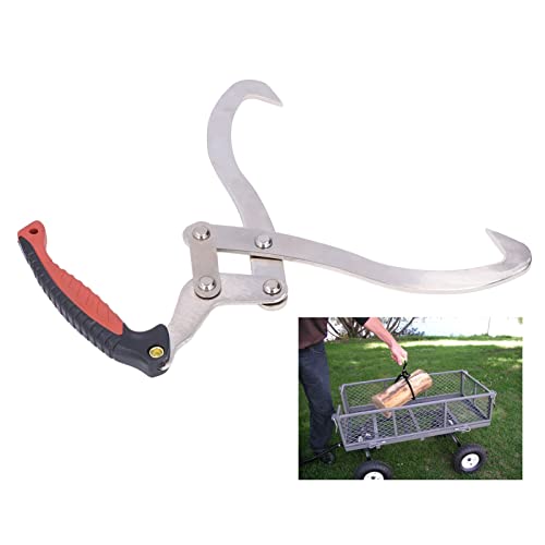 Restokki Log Carrier Log Tongs Log Lifting Grapple Hook Wooden Claw Suitable for Garden Wood Handling