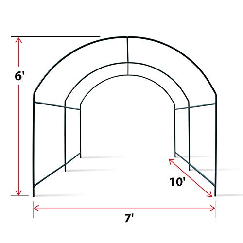 YardGrow Greenhouse Frames for Larger Hot Garden House Support Arch Frame Climbing Plants/Flowers/Vegetables (10'X7'X6')