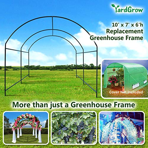 YardGrow Greenhouse Frames for Larger Hot Garden House Support Arch Frame Climbing Plants/Flowers/Vegetables (10'X7'X6')