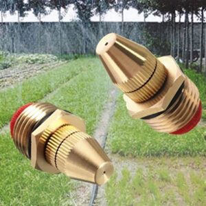 BIGBUY 1/2 Inch Garden Misting Nozzle Multiple Spray Patterns Brass Adjustable (2)