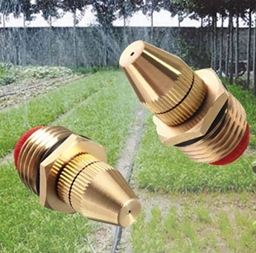 BIGBUY 1/2 Inch Garden Misting Nozzle Multiple Spray Patterns Brass Adjustable (2)