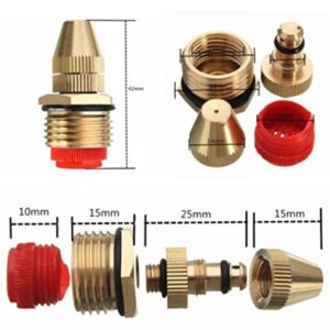 BIGBUY 1/2 Inch Garden Misting Nozzle Multiple Spray Patterns Brass Adjustable (2)