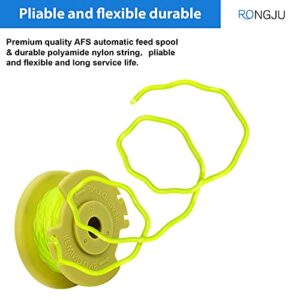 RONGJU 8 Pack Weed Eater Spool Replacement Compatible with Ryobi One Plus+ AC80RL3 for Ryobi 18v, 24v, 40v Trimmers 11ft 0.080 Inch Twisted Line + 1 Pack String Trimmer Cap (8 Spools, 1 Cap)