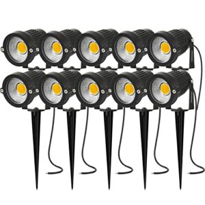 ahsellus landscaping lights low voltage landscape spotlights garden spot lights outdoor 5w 12v 24v yard lights backyard spot lights outdoor pathway lights (10 pack)