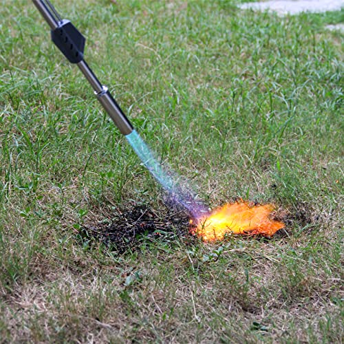 BLUEFIRE 38" Long Propane Weed Torch 50K BTU Trigger Start Self Ignition on Handle Heavy-Duty Portable Weeds Burning Garden Blowtorch Snow Melting Roof Road Repairing Campfire Starter