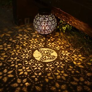 2 Pack Solar Lanterns Outdoor Waterproof, Outdoor Hanging Solar Lanterns Warm White Garden Lanterns Patio Halloween Decor for Garden Landscape Decoration (Butterfly 2 Pack)